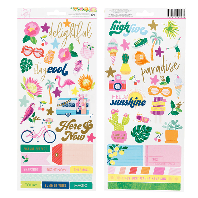 STICKERS 6X12″ – DEAR LIZZY – HERE & NOW – Crea con Amor